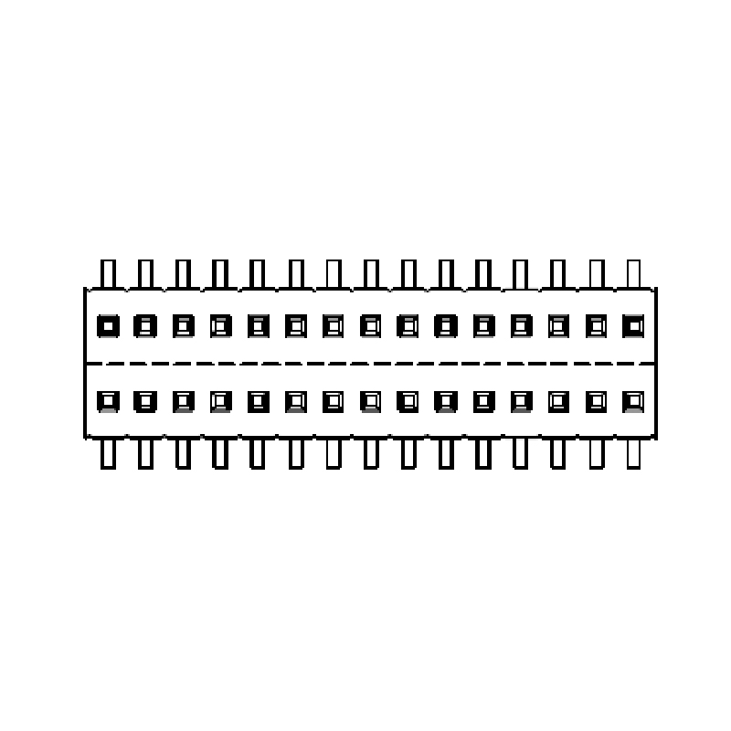 1.27x2.54mm PCB SMT Straight Type Dual Row Female Header (H=5.75 ...