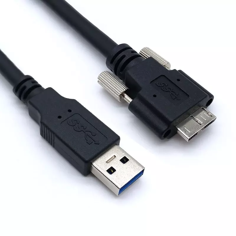 USB 3.0 可鎖型1米Type-A公頭對Micro-B公頭訊號連接線 USB 3.0 Cable｜杉洋企業｜台灣線材加工製造商